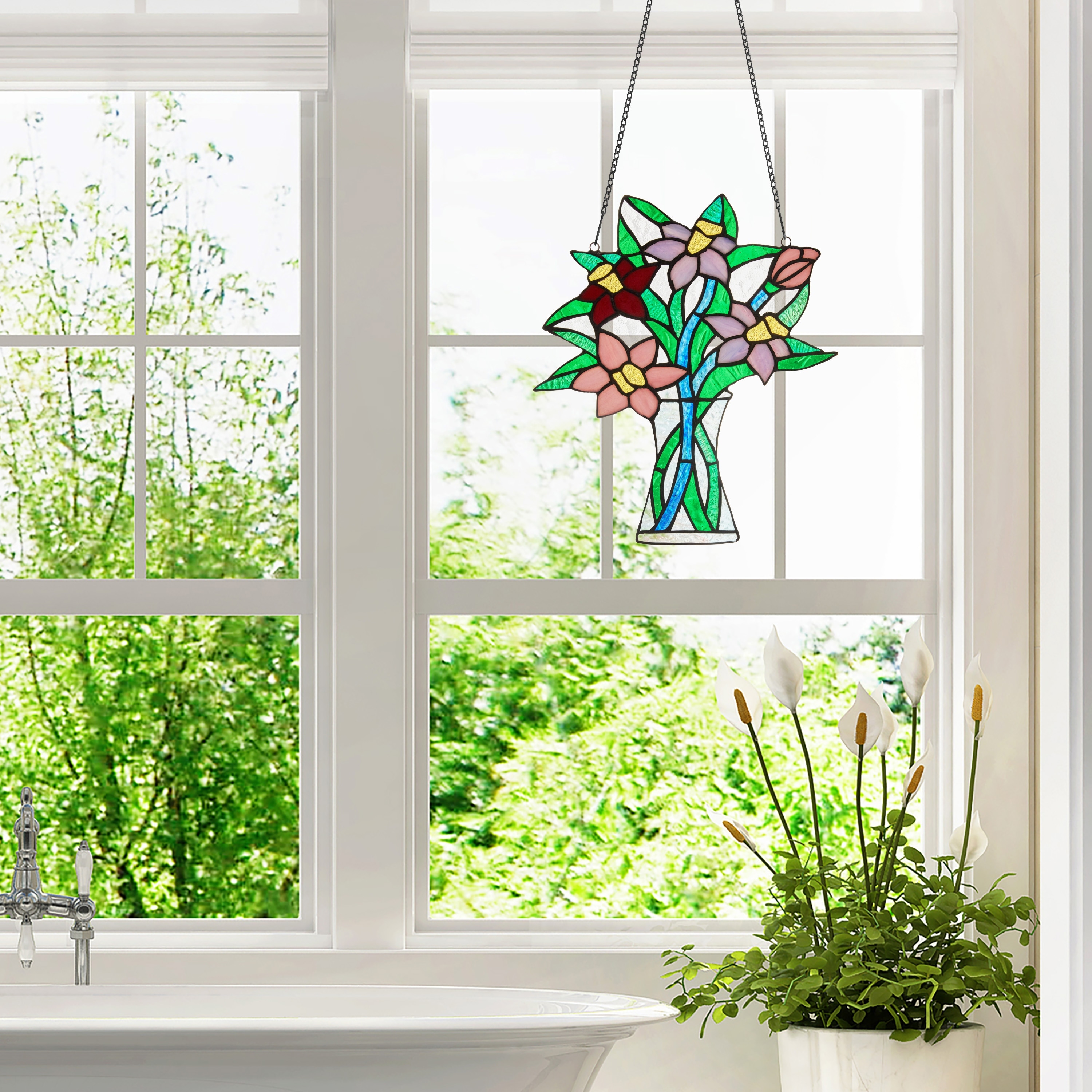 Flowers, River of Goods Stained Glass Panels - Bed Bath & Beyond