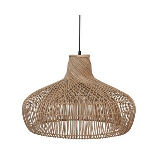 Hand Woven Cane Ceiling Light - 26.0"L x 26.0"W x 18.1"H - Bed Bath ...