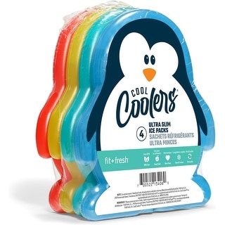 Cool Coolers 807KFF Penguin Shaped Multicolored Slim Ice Packs 4 Pack ...