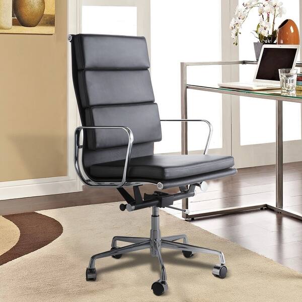 PU Leather Back Office Chair Computer Desk Swivel Adjustable Chair ...