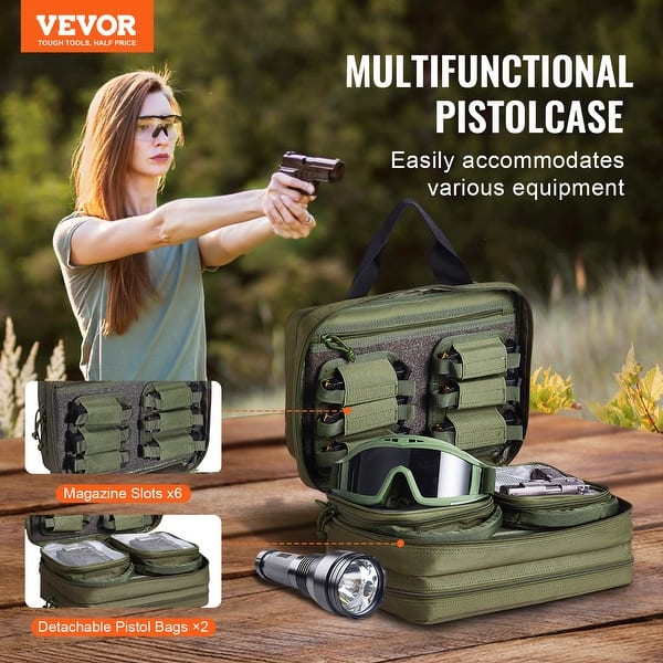 Gun Bag Tactical Range Bag - Holds 4 Handguns + 6 Magazines (Lockable ...