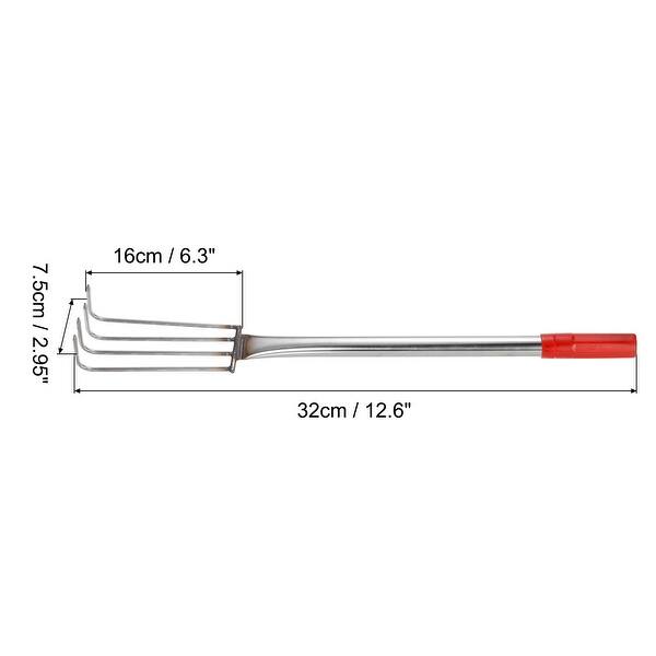 4 Teeth Claw Rake 12.6-inch Stainless Steel Rake with Rubber Handle ...