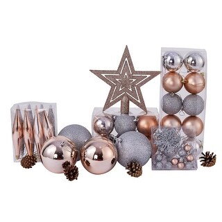 53 Pieces Christmas Ball Glitter Ornaments Decorations - Bed Bath ...