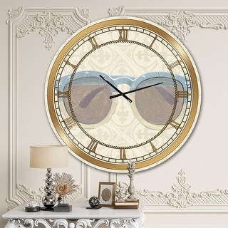 Designart 'Glam cosmetics Blue Sun Glasses' Posh & Luxe Large Wall ...