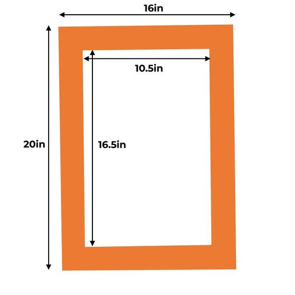 16x20 Mat for 11x17 Photo - Orange Matboard for Frames Measuring 16 x ...