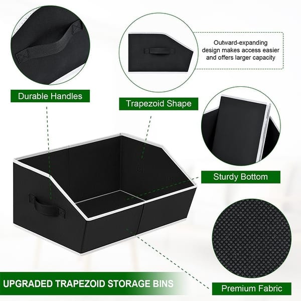 Trapezoid Storage Bins, 6 Pack Closet Storage Bins, Fabric Shelf ...