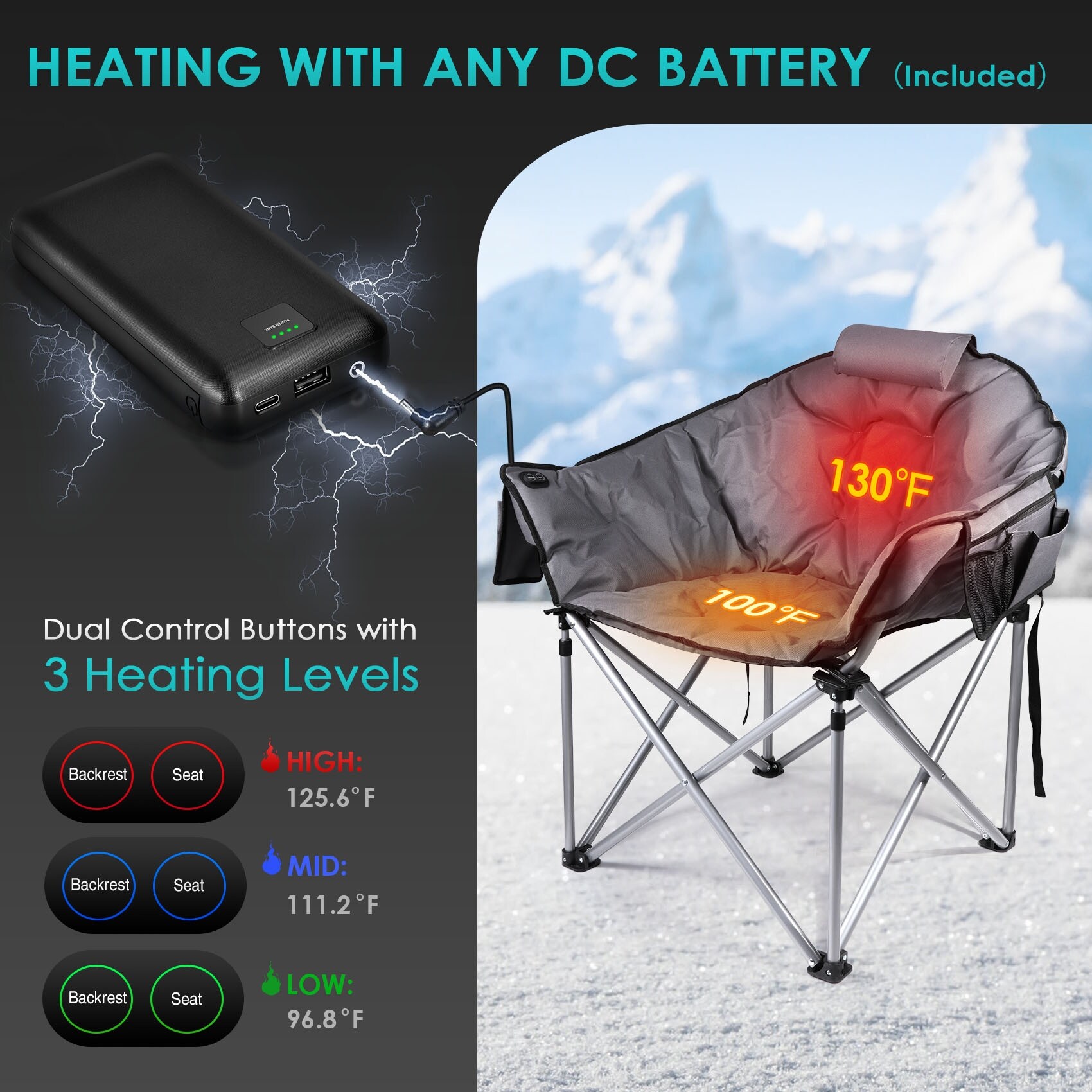 Heated camping chair store