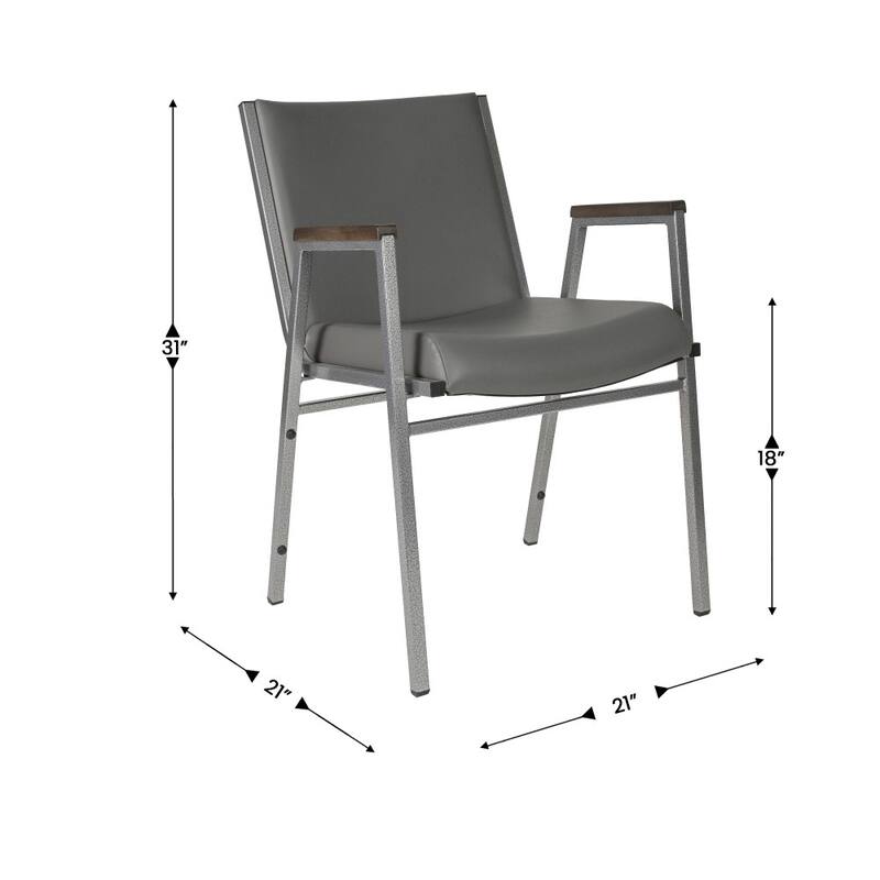Heavy Duty Stackable Arm Chair (Set of 4) - 21"D x 21"W x 31"H ...