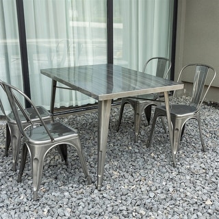 Homy Casa Industrial Stackable Metal Dining Chair for Indoor Outdoor ...