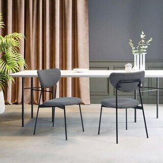 Grey Modern Metal Dining Chair Set Of 2 - Bed Bath & Beyond - 38428865