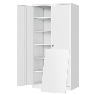 Storage Cabinet with Lock - 72" Garage Storage Cabinet with 2 Locking ...