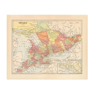 Map of Ontario Maps Retro Travel Vintage Art Print/Poster - Bed Bath ...