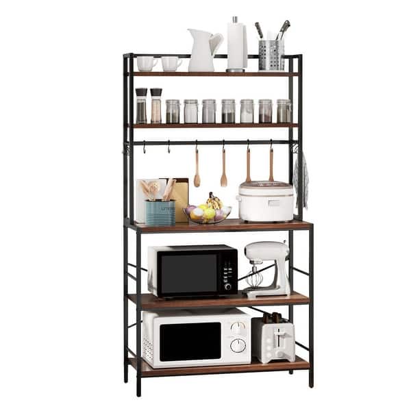 Freestanding Kitchen Utility Storage Shelves Oven Bakers Rack - Bed ...
