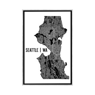iCanvas "Seattle Map" by Mr. City Printing Framed - Bed Bath & Beyond ...