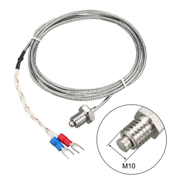 K Type Thermocouple Temperature Sensors M10 Thread Probe, 2M Wire 2pcs ...