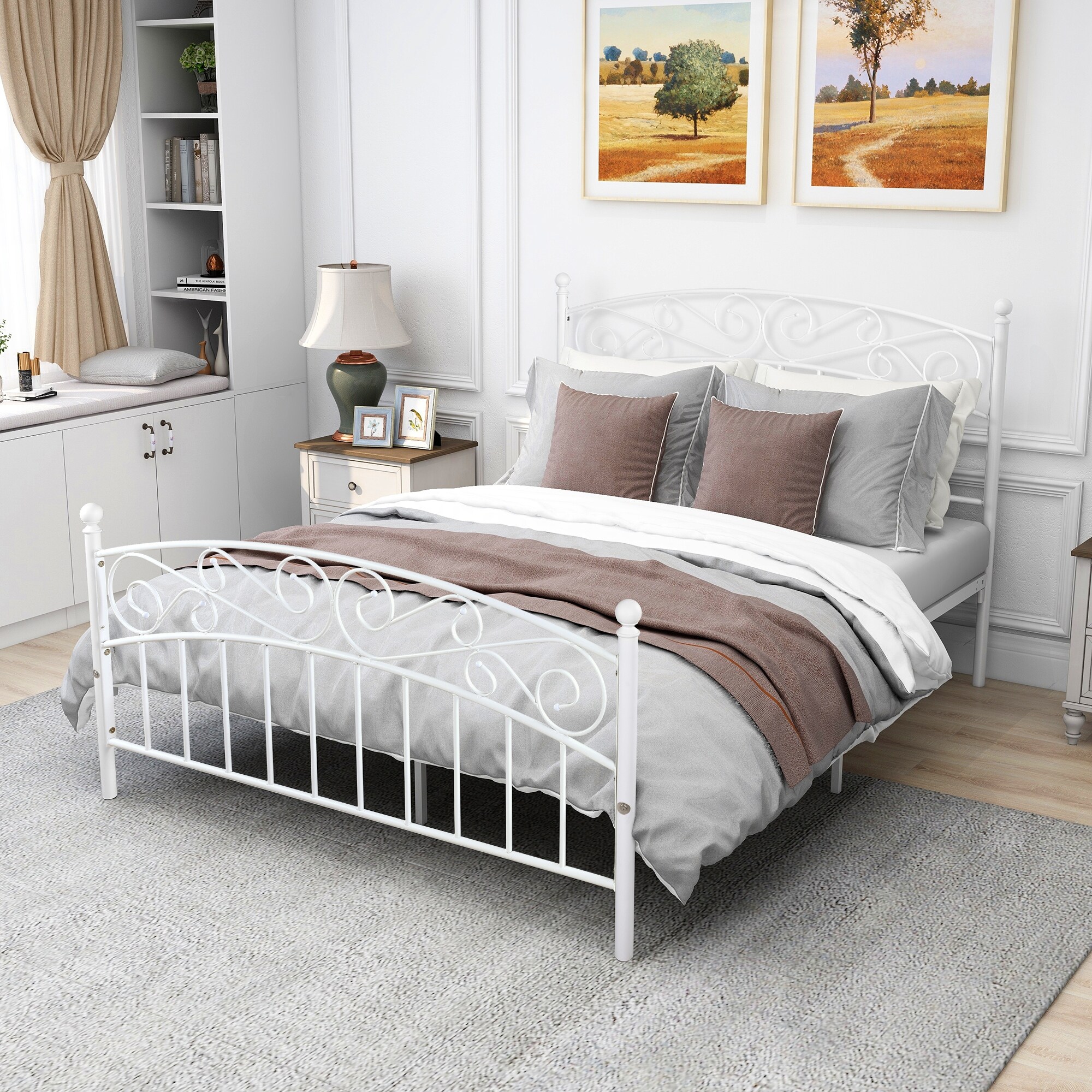 simple metal double bed frame