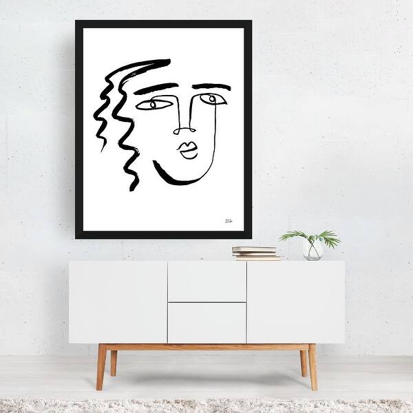 Making Faces V Line Drawing Black White Feminine Art Print/Poster - Bed ...