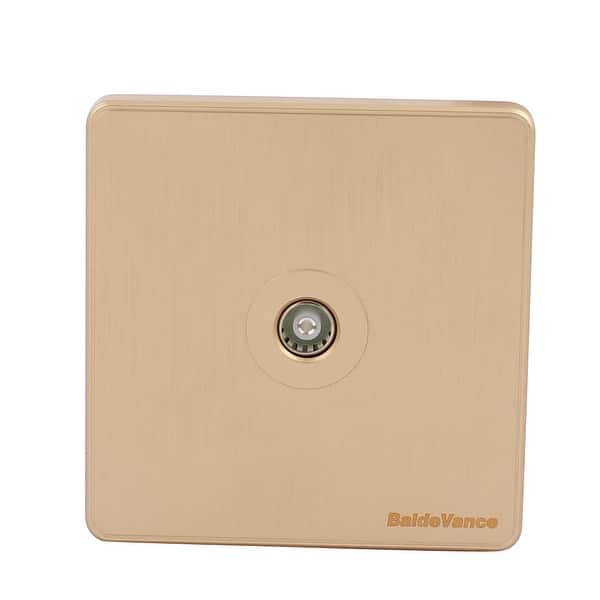 Single Port House Television Socket Outlet Wall Plate Golden Tone ...