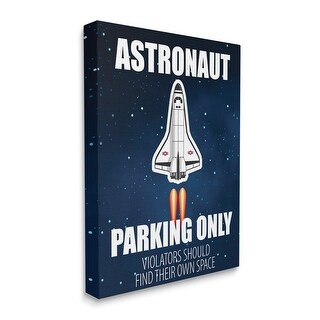 Stupell Astronaut Parking Only Sign Kids' Space Jet Humor Canvas Wall ...