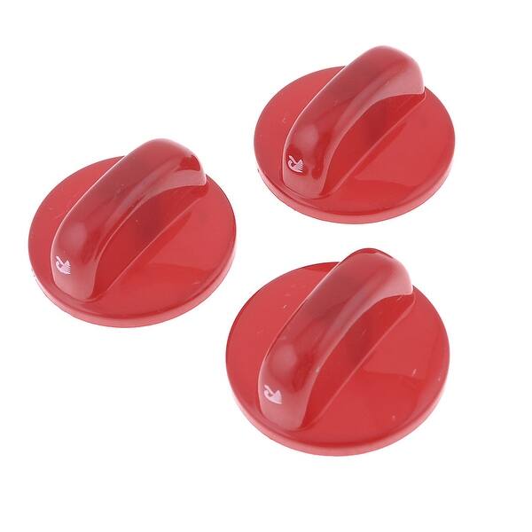 3 Pcs Cooker Gas Burner Plastic 8mm Dia Mount Hole Rotary Knobs Red for ...