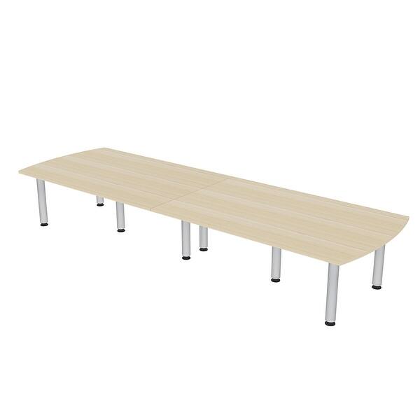 12 Person Arc Rectangle Conference Table with Power Modules Post Legs ...