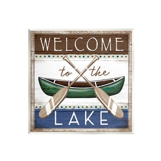 Stupell Rustic Lake Welcome Canoe Sign Wall Plaque, Design By Elizabeth ...
