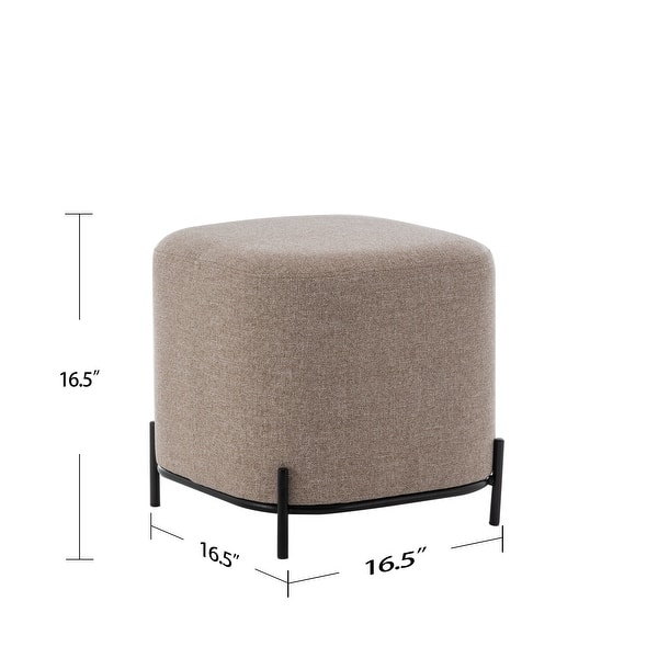 WOVENBYRD 17" Modern Square Ottoman with metal base - Bed Bath & Beyond ...