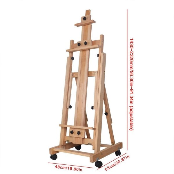 Adjustable H Frame Easel Professional Artist Easel With Wheels - Bed ...