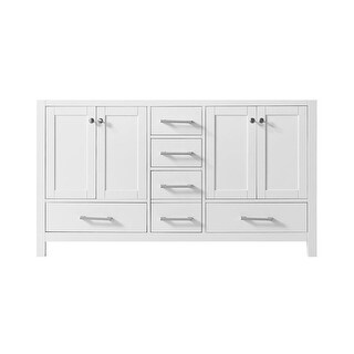 Exclusive Heritage 60" Double Sink Bathroom Vanity Base in White from ...