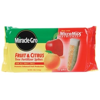 Miracle-Gro 4852012 Fruit & Citrus Tree Fertilizer Spikes, 12/Pk - Bed ...