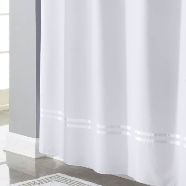 Hookless Escape 3-in-1 Shower Curtain with Sheer Top Window, Flex-on ...