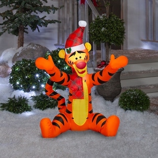 Gemmy Christmas Inflatable Tigger in Santa Hat, 3.5 ft Tall - Bed Bath ...