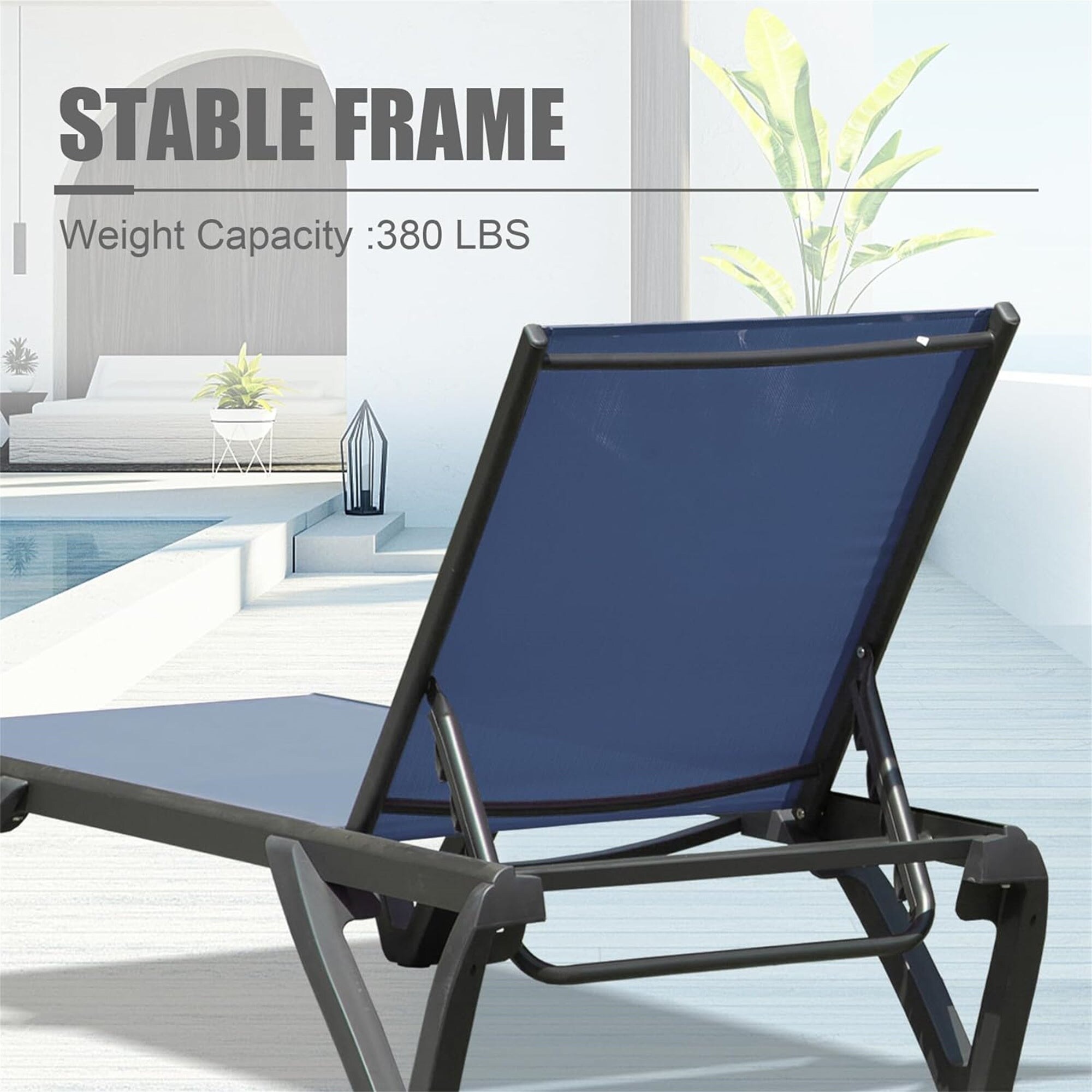 Navy blue chaise lounge outdoor store