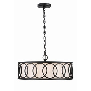 Libby Langdon for Crystorama Graham 6 Light Matte Black Chandelier - 18 ...