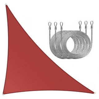 ColourTreeUSA Right Triangle Sun Shade Sail w/Cable Ropes HDPE Mesh ...