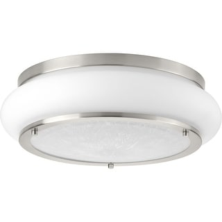 One-Light 15" LED Opal-Linen Flush Mount - Bed Bath & Beyond - 37641387