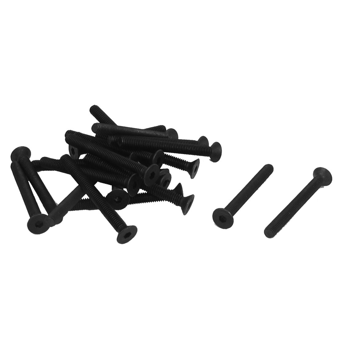 M4 x 12mm 304 Stainless Steel Hex Socket Countersunk Flat Head Screw Bolts 50PCS - Silver Tone ...