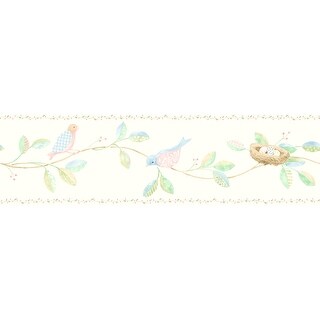 Seabrook Designs Baby Birds Unpasted Wallpaper Border - Bed Bath ...