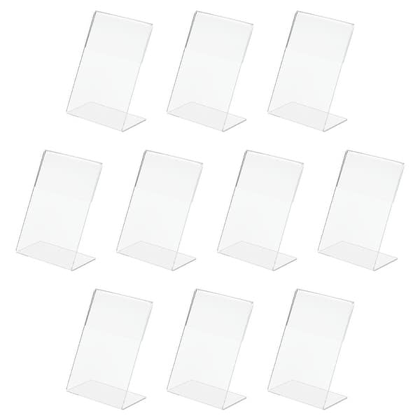 L Shape Price Tags Sign Holder Vertical Stand Pack of 10 - Transparent ...