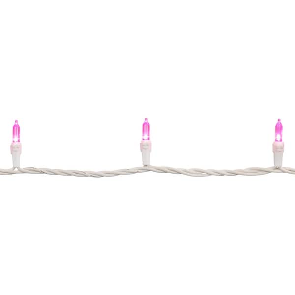 pink christmas lights white wire