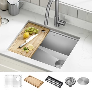 Ruvati 45" Workstation Ledge Undermount Single Bowl Kitchen Sink - 45 ...