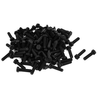 M5x20mm Full Thread Nylon Metric Hex Hexagon Head Cap Screw Bolt Black ...