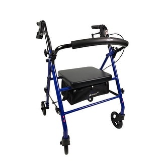 iLIVING ILG-800B Blue Rollator Walker - Heavy Duty Frame, Adjustable ...