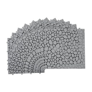 12"x12" Plastic Interlocking Deck Tiles, Pebble Stone Pattern - Bed ...