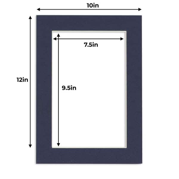 8x10 Mat for 10x12 Frame - Precut Mat Board Acid-Free Navy 8x10 Photo ...