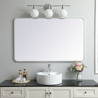 30"x48" Soft Corner Metal Rectangular Mirror White - Bed Bath & Beyond ...