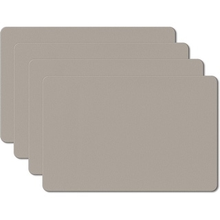 Grey/White Reversible Faux Leather Flexible Placemat 4 Pack Easy to ...