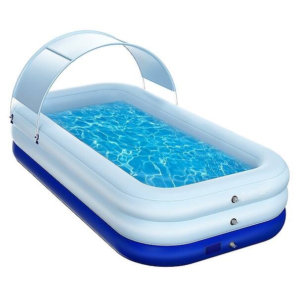 Inflatable Swimming Pool for Kids and Adults, Full-Sized Family Kiddie ...