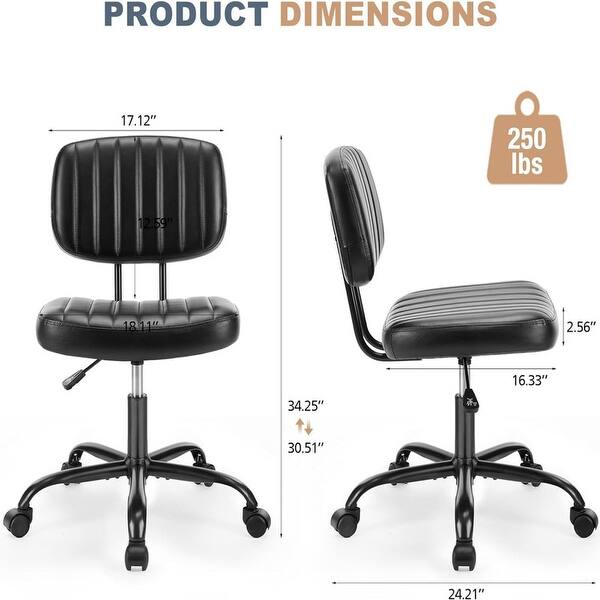 Small Office Chair-Armless Desk Chair - Bed Bath & Beyond - 39462362