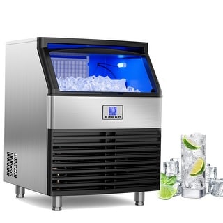 Commercial Ice Maker Machine 450Lbs/24 H with 120LBS Ice Storage Bin ...
